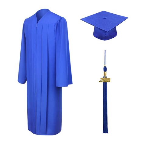 Birrete Toga Y Borla Azul Francia Mate De Licenciatura Graduacion