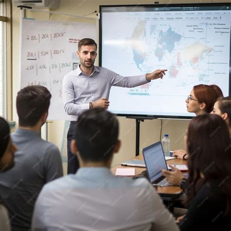Premium Photo Digital Marketing Instructor Man Teaching A Class To