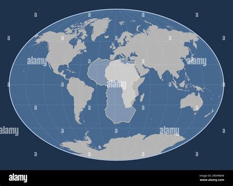 African Tectonic Plate On The Solid Contour Map In The Fahey Projection Centered Meridionally