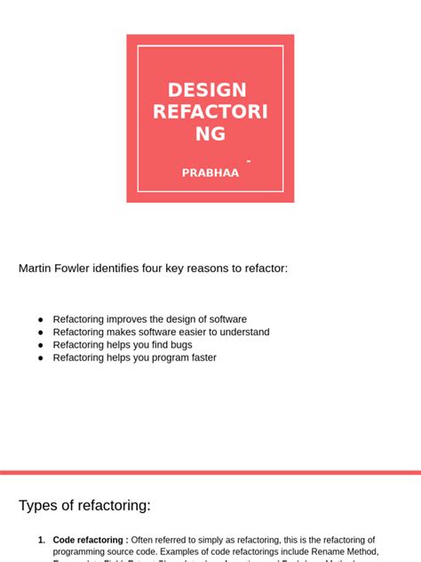 Design Refactoring Pdf Business Computers