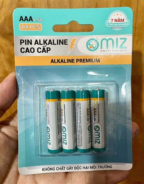 Pin Omiz Aaa Alkaline Premium 3a Kiềm Cao Cấp 15v Vỉ 4 Viên