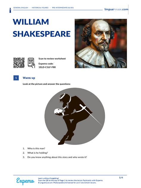 William Shakespeare British English Teacher A2 B1 Pdf William