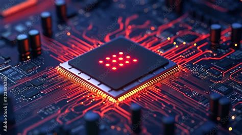 Ai Chat Bot Connected To Computer Motherboard Digital Representation