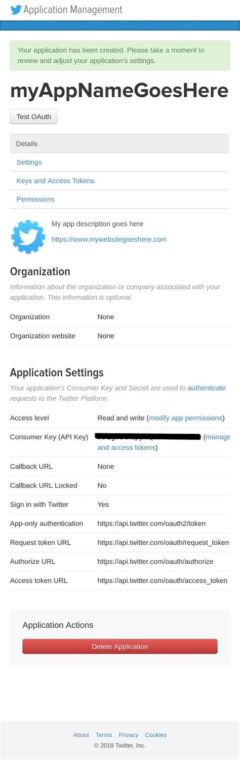 Twitter Registering And Creating A New Application Tt