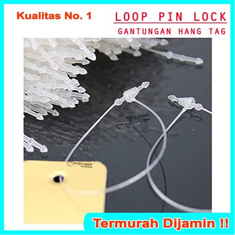 Jual 1 Dos Isi 5000pcs Loop Pin Hang Tag Plastik Lock String Pin Uk 3 4 5 Inch Tali