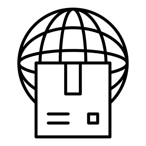Icône De Ligne Dexpédition Dans Le Monde Entier 4588183 Art Vectoriel