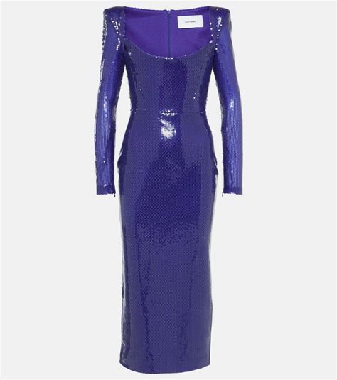 Alex Perry Sequined Midi Dress Alex Perry