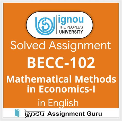 becc 102 mathematical methods in economics i in english solved