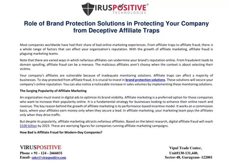Ppt Role Of Brand Protection Solutions In Protecting Your Company From Deceptive Aff