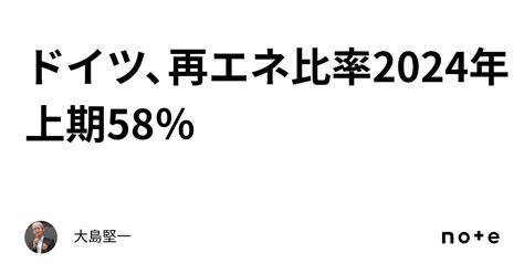 ドイツ、再エネ比率2024年上期58％｜大島堅一