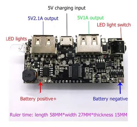 Módulo Cargador De Batería 18650 Power Bank Pcb Board Dual U Meses
