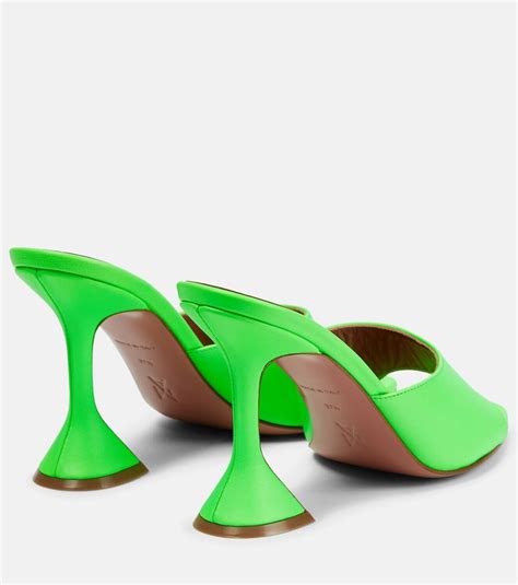 Amina Muaddi Lupita Leather Mules Amina Muaddi