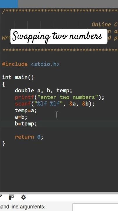 Swapping 2 Numbers Using 3rd Variable In C Full Video In Playlist Coding Cprogramming