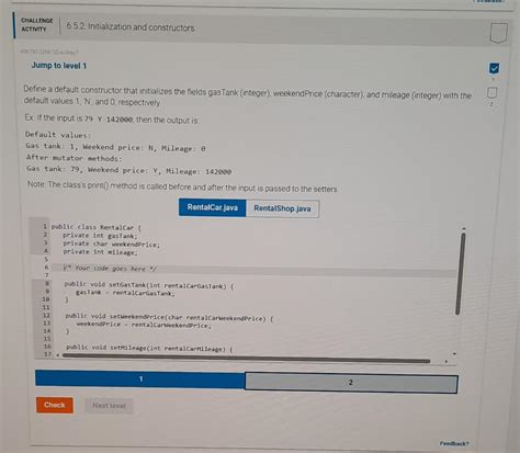 Challenge Activity 652 Initialization And