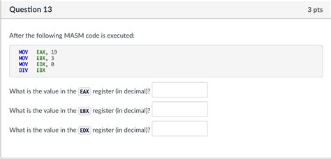 Solved After The Following Masm Code Is Executed What Is