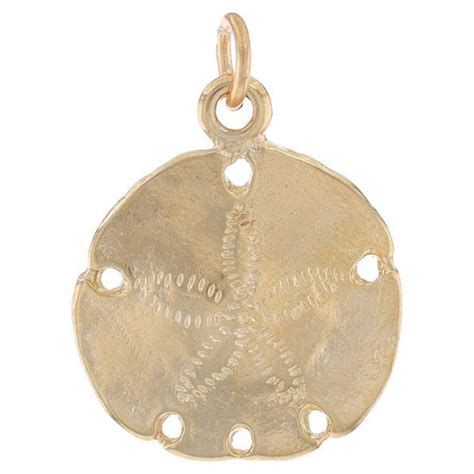 14k Yellow Gold Diamond Sand Dollar Pendant Necklace For Sale At 1stdibs