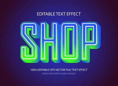 Premium Vector Shop 3d Editable Text Effect Template