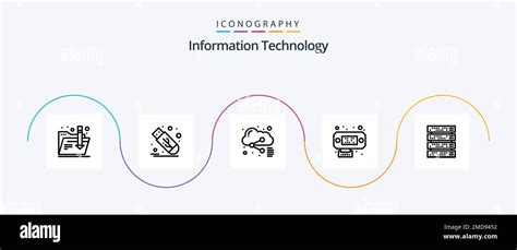 Information Technology Line 5 Icon Pack Including Server Rack File