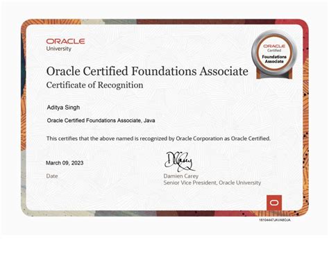 aditya singh on linkedin i m happy to share that i ve obtained a new certification oracle