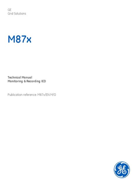 Ge Grid Solutions Technical Manual Monitoring And Recording Ied Pdf