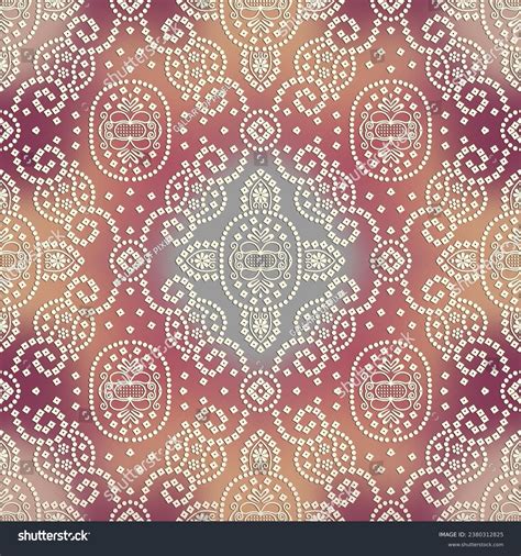 Seamless Digital Textile Bandhani Allover Pattern Stock Illustration