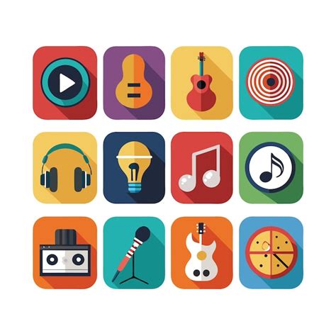 Music And Entertainment Icon Set Collection Vector Illustration