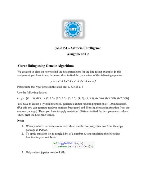 assignment 2 genetic algorithms pdf