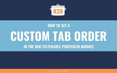 R39 How To Set A Custom Tab Order In The Divi Filterable Portfolio Module