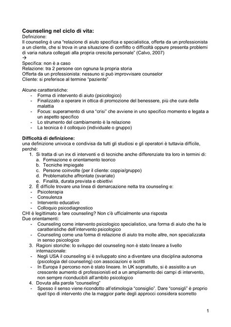 Counseling Nel Ciclo Di Vita Counseling Nel Ciclo Di Vita