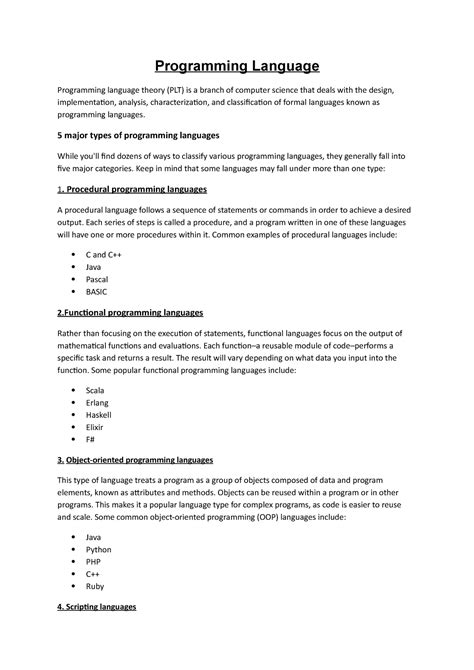 Programming Language Programming Language Programming Language Theory