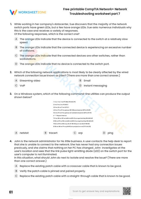 Free Printable Comptia Network Network Troubleshooting Worksheet Part 7