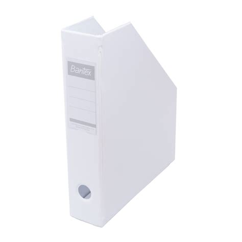 Bantex A4 Pvc Magazine File 7cm Double Spine Label White 401507
