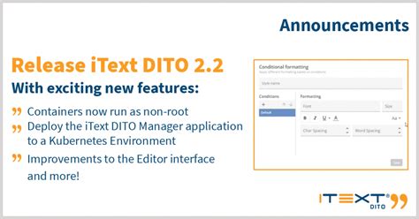 Itext Dito 22 Is Now Available Pdf Association