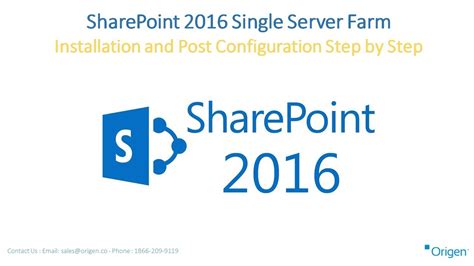 Sharepoint 2016 Single Server Farm Installation And Post Configuration Step By Step Youtube