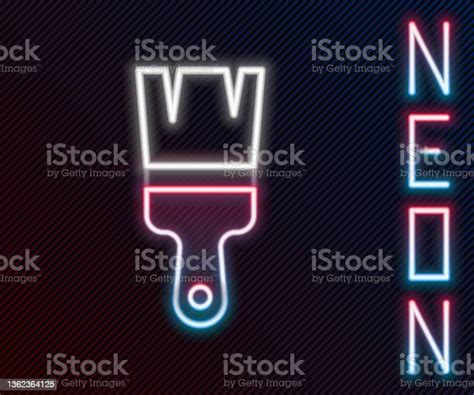 검은 색 배경에 격리 된 빛나는 네온 라인 페인트 브러시 아이콘 다채로운 개요 개념 벡터 개념에 대한 스톡 벡터 아트 및 기타