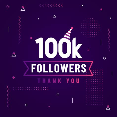 Thank You 100k Followers 100000 Followers Celebration Modern Colorful