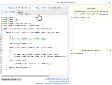 how to correct the email date time to the required time zone parsing