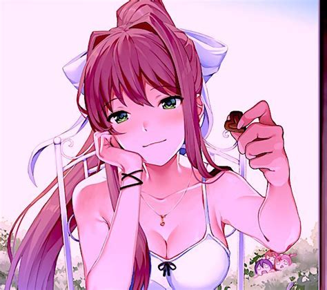୨୧ Ddlc Pfp Monika Anime Art