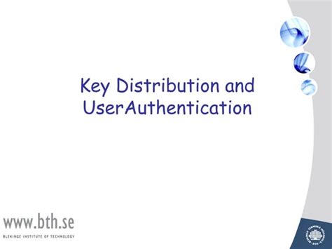 Lecture 9 Key Distribution And User Authentication Ppt