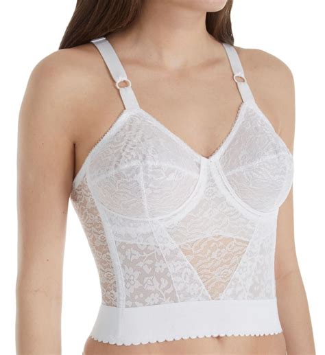 Womens Rago 2202 Lacette Longline Wireless Expandable Cup Bra White