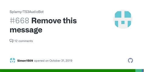 Remove This Message · Issue 668 · Splamyts3audiobot · Github