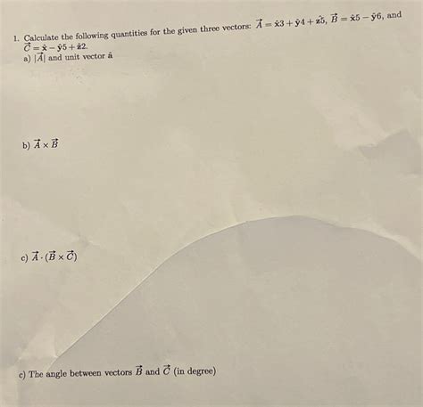 Solved Calculate The Following Quantities For The Given Chegg Com