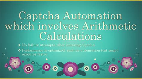 Captcha Automation Which Involves Arithmetic Calculations