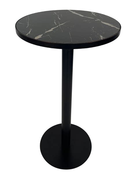 Cocktail Table Luxe Haven Round Black Frame Black Marble Top