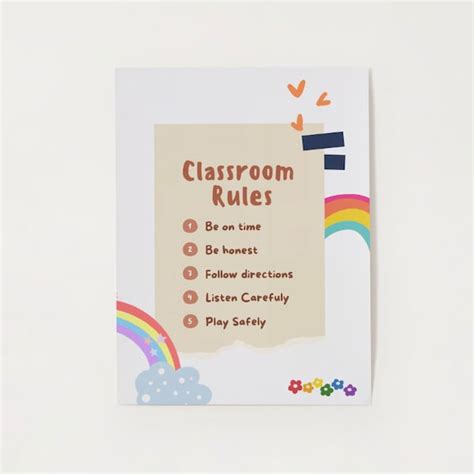 Class Rules Boho Rainbow Etsy