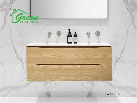 1200mm Double Basin Dual Drawer Wall Hung Vanity Log Green Home