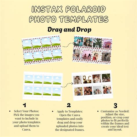 Editable Instax Polaroid Photo Template For Canva Instax Style Photo