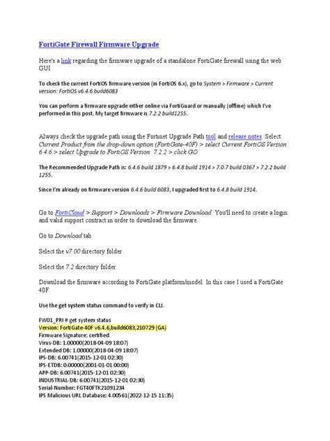Fortigate Firewall Firmware Upgrade Pdf Bios Backup