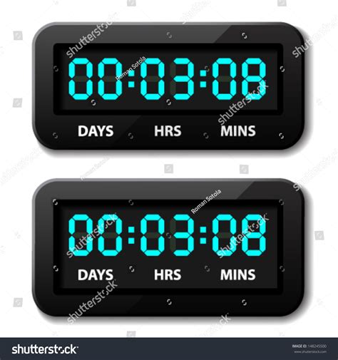 Vector Glowing Digital Counter Countdown Timer Stock Vector Royalty Free Shutterstock