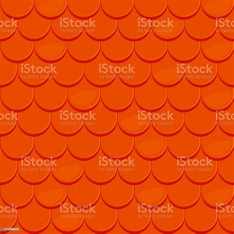 Roof Tile Seamless Pattern Roofing Background Stock Illustration